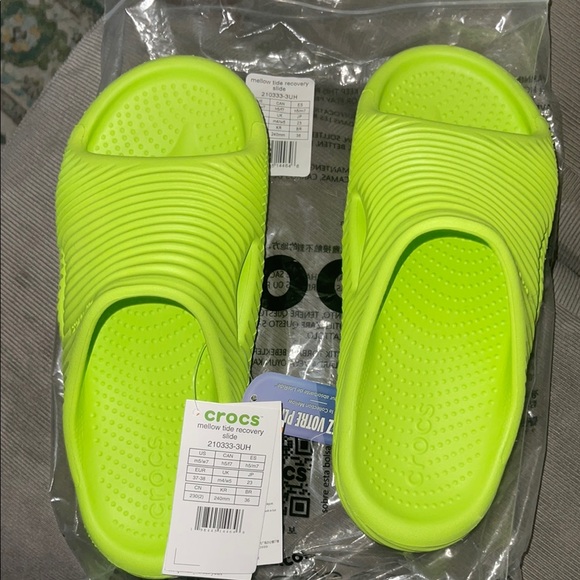 CROCS | Shoes | Crocs Kids Lime Green Slides | Poshmark